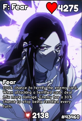 F: Fear | Anime Card Battle Official Wiki | Fandom