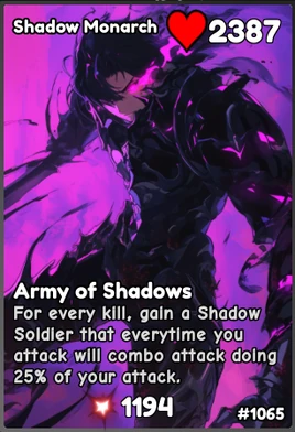 Shadow Monarch | Anime Card Battle Wiki | Fandom