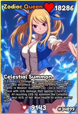 Zodiac Queen | Anime Card Battle Wiki | Fandom