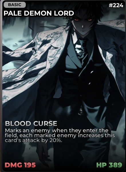Card Index - Pale Demon Lord | Anime Card Clash official Wiki | Fandom
