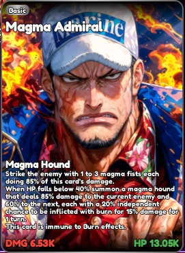 Card Index - Magma Admiral | Anime Card Clash official Wiki | Fandom