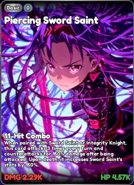 Card Index - Piercing Sword Saint | Anime Card Clash official Wiki | Fandom