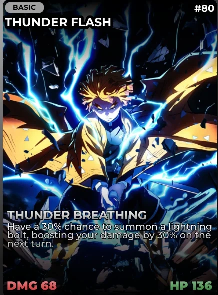 Card index - Thunder Flash | Anime Card Clash official Wiki | Fandom