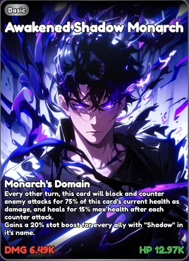 Card Index - Awakened Shadow Monarch | Anime Card Clash official Wiki ...