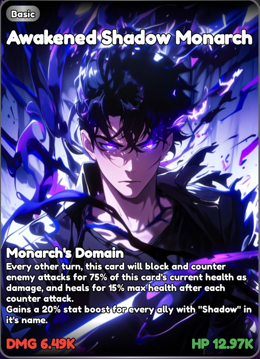 Card Index - Awakened Shadow Monarch | Anime Card Clash official Wiki ...