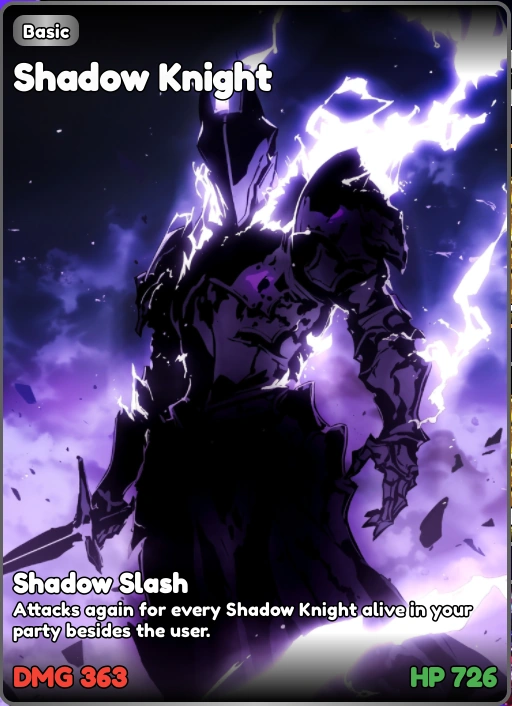 Card Index - Shadow Knight | Anime Card Clash official Wiki | Fandom