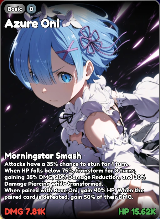 Card Index - Azure Oni | Anime Card Clash official Wiki | Fandom