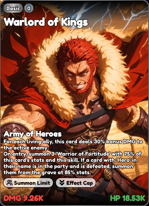 Card Index - Warlord of Kings | Anime Card Clash official Wiki | Fandom