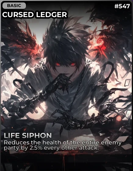 Card Index - Cursed Ledger | Anime Card Clash official Wiki | Fandom