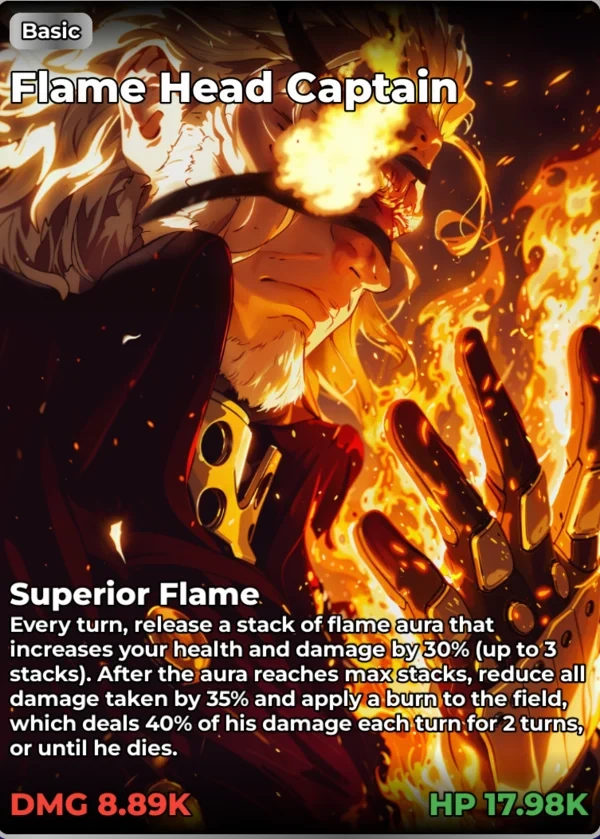 Card Index - Flame Head Captain | Anime Card Clash official Wiki | Fandom
