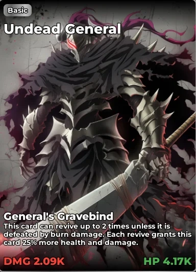 Card Index - Undead General | Anime Card Clash official Wiki | Fandom