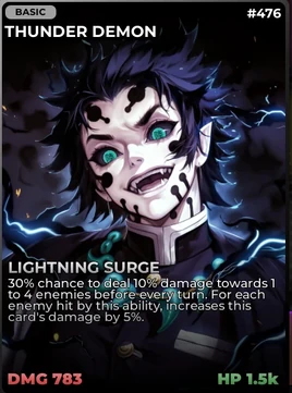 Card Index - Thunder Demon | Anime Card Clash official Wiki | Fandom