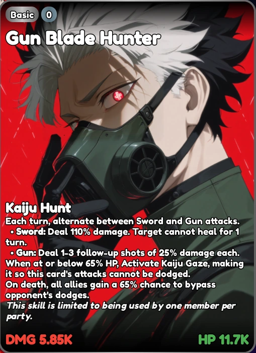Card Index - Gun Blade Hunter | Anime Card Clash official Wiki | Fandom