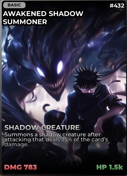 Card Index - Awakened Shadow Summoner | Anime Card Clash official Wiki ...