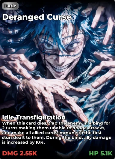 Card Index - Deranged Curse | Anime Card Clash official Wiki | Fandom