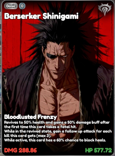 Card index - Berserker Shinigami | Anime Card Clash official Wiki | Fandom