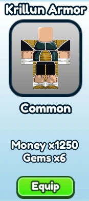 Krillun Armor (Hero) | Merge Anime Simulator Wiki | Fandom