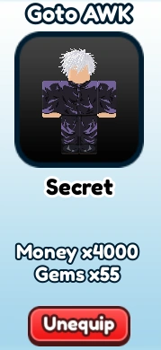 Goto AWK (Hero) | Merge Anime Simulator Wiki | Fandom