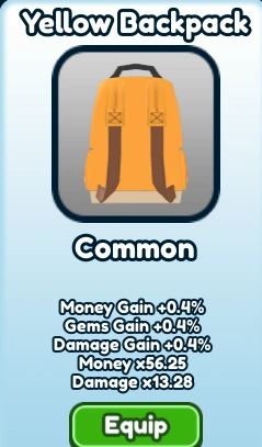 Yellow Backpack | Merge Anime Simulator Wiki | Fandom