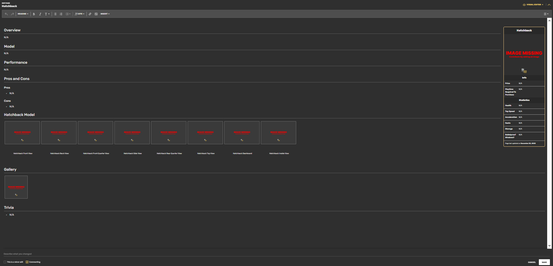 Anomic Wiki:Manual Of Style/Vehicles | Anomic Wiki | Fandom