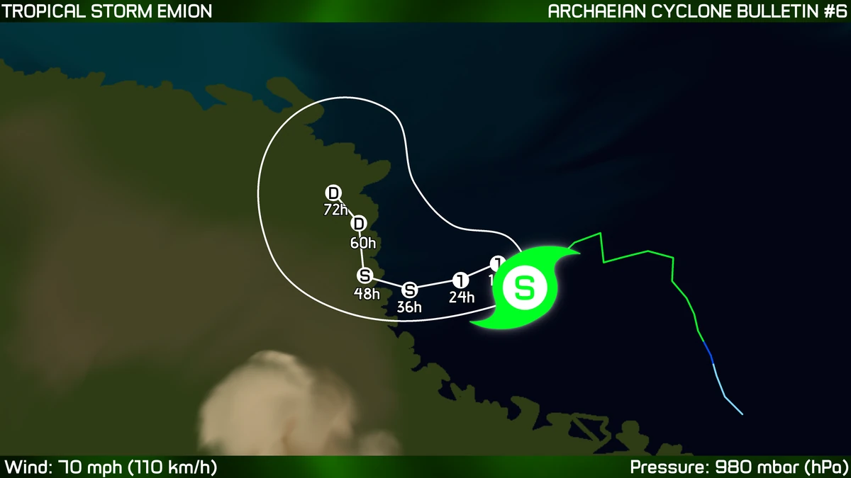 ARCHAEIAN CYCLONE BULLETIN No. 7 - Tropical Storm EMION | Archaeian ...