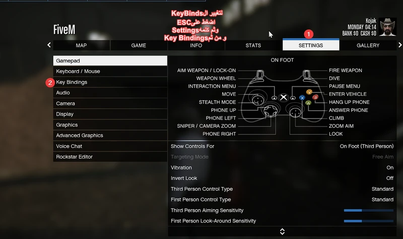 Keybinds | Arab Fivem Wiki | Fandom