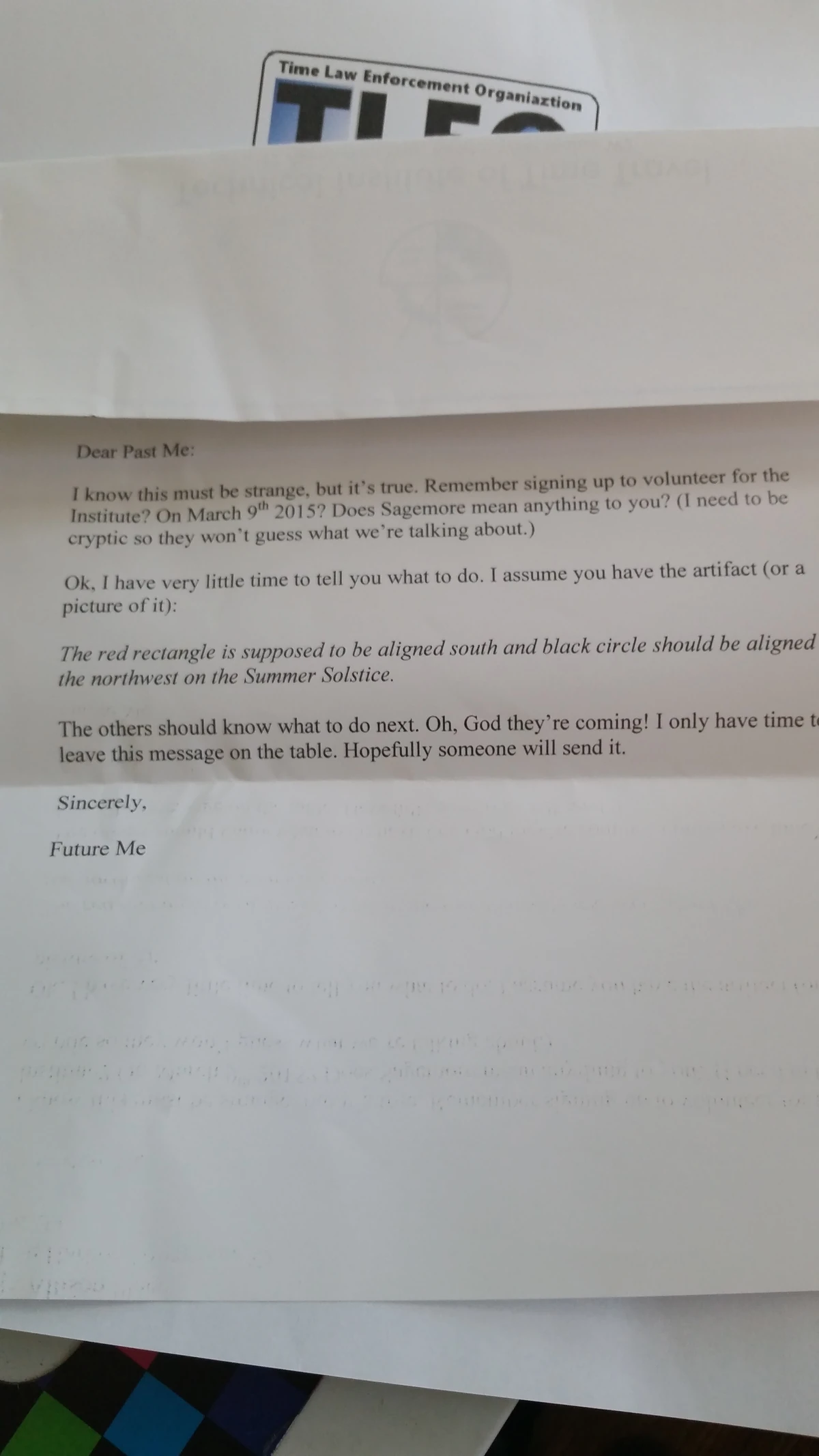 Physical Letters | ARGonauts Wikia | Fandom