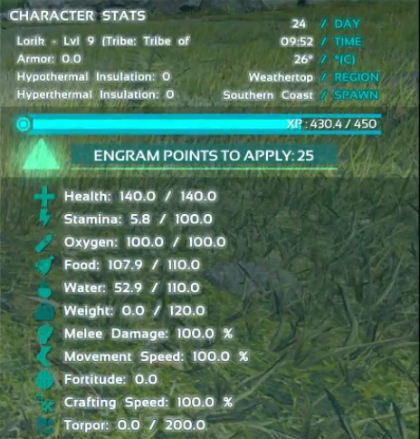 Характеристики | ARK: Survival Evolved вики | Fandom