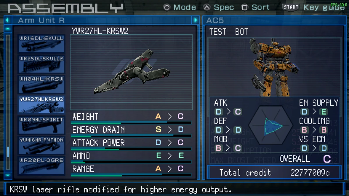 YWR27HL-KRSW2 | Armored Core Wiki | Fandom