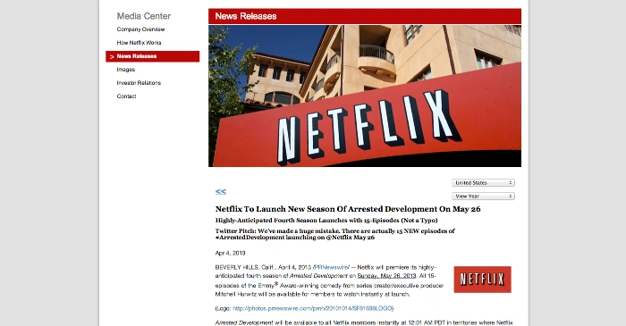 Netflix press release for Season Four | Arrested Development Wiki | Fandom