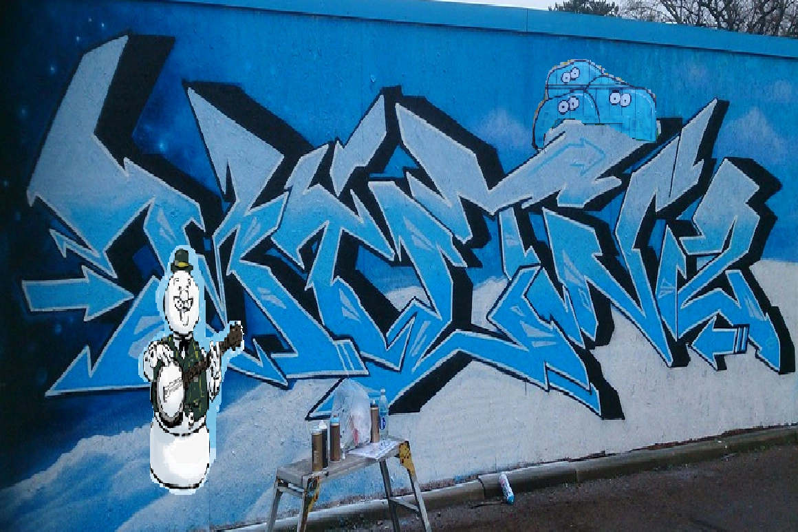 Canvas Mural Art - Have a holly jolly christmas graffiti (Wall Art ...