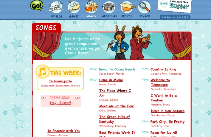 Postcards from Buster website (PBS Kids) | Arthur Wiki | Fandom