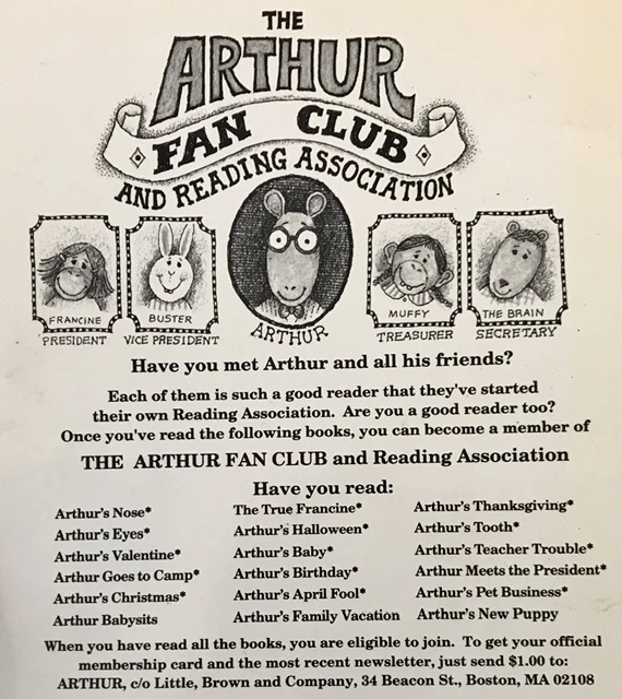 Arthur Fan Club and Reading Association | Arthur Wiki | Fandom