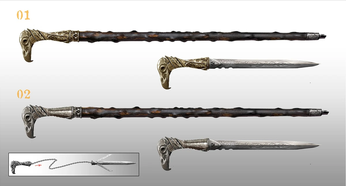 flame dragon cane sword