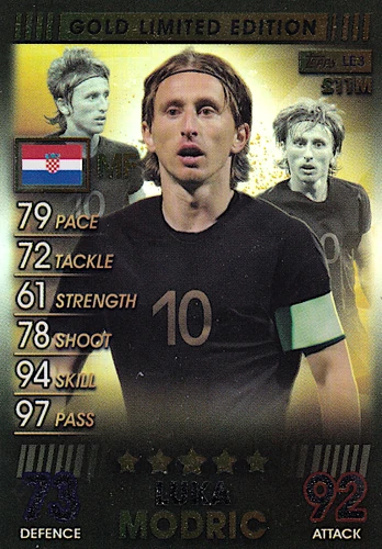 Luka Modric Gold Limited Edition (MA101) | Attax Cards Wiki | Fandom