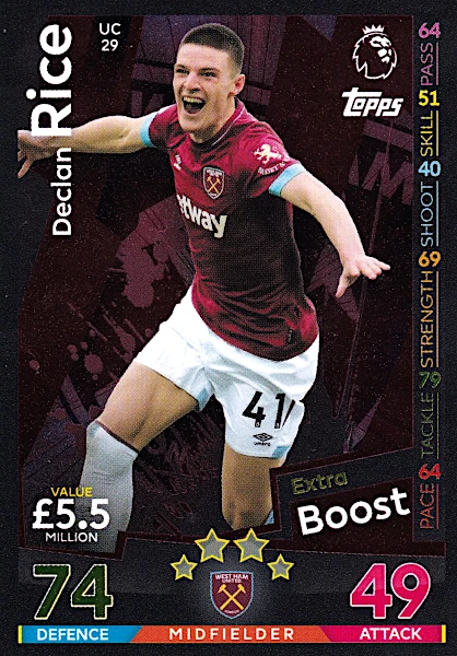 Declan Rice Extra Boost (MAE: 2018-19) | Attax Cards Wiki | Fandom