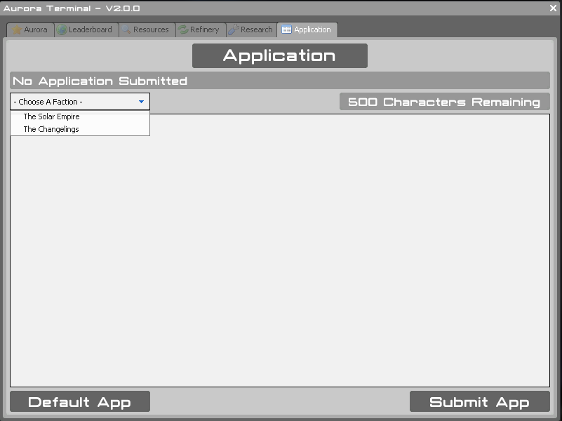 Application | 3K Spacebuild Wiki | Fandom