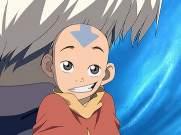Aang With Hair Smiling