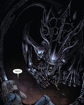 alien queen comic art