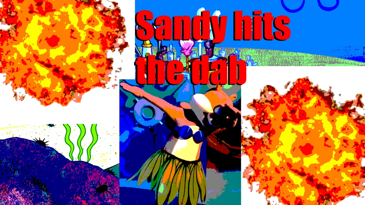 Sandy hits the dab | Awful Title Card Wiki | Fandom