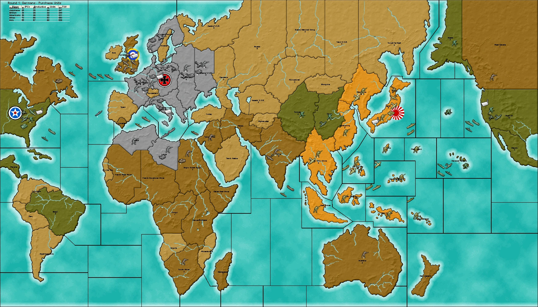 World War 2 Map Allies Axis Neutral