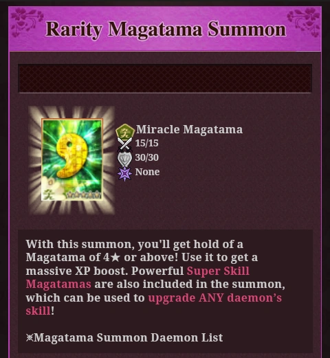 List of Magatamas acquired by Summoning | Ayakashi: Ghost Guild ...