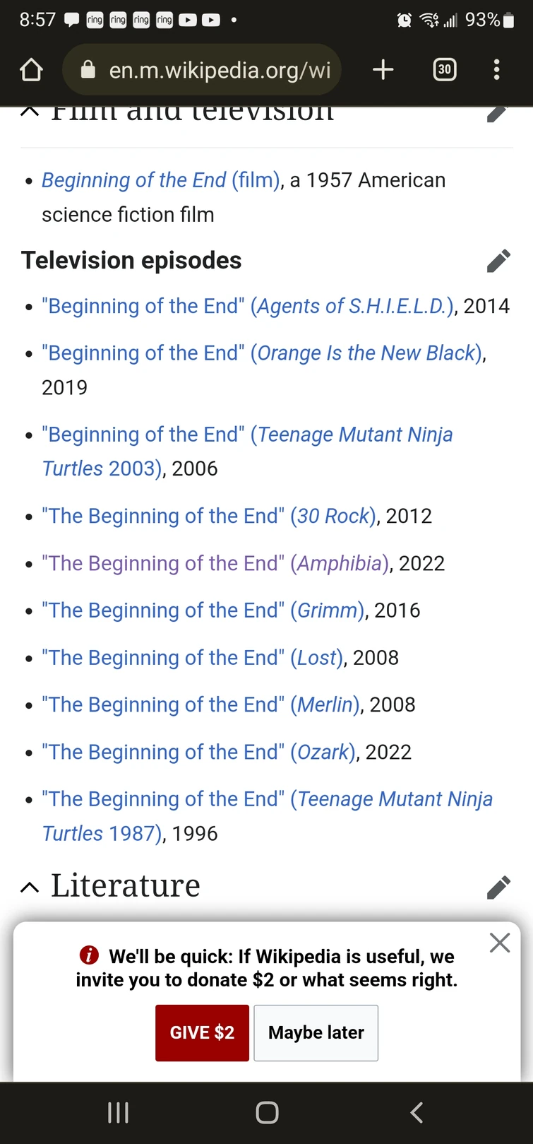 episode titled "The Beginning of The End" | Fandom