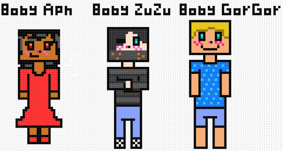 I made some Fan-Art of Baby Aphmau, Zane, and Garroth. Next will be KC ...