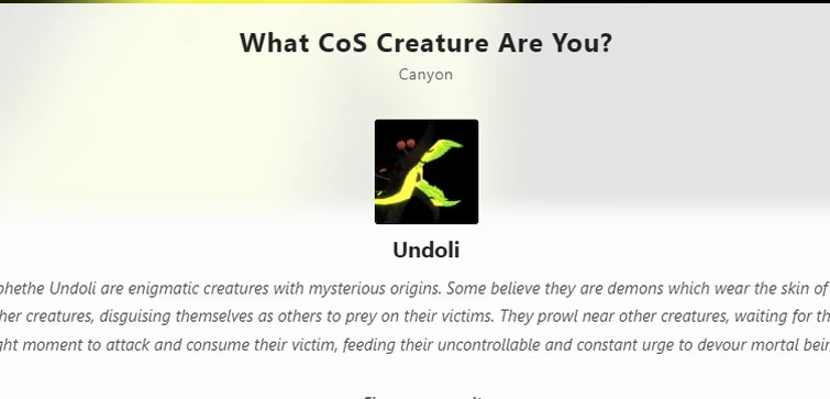 CoS Creature Quiz! | Fandom