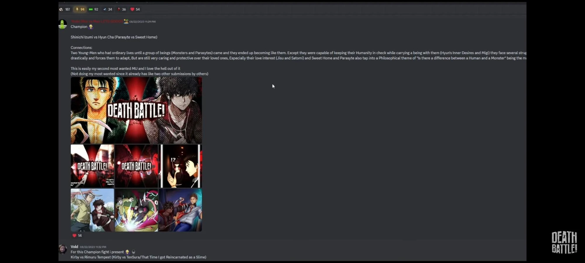 WOOOOOO!!!! MY ORIGINAL MATCHUP FINALLY GOT REACTED TO IN THE BALLOT BANTER!!! | Fandom