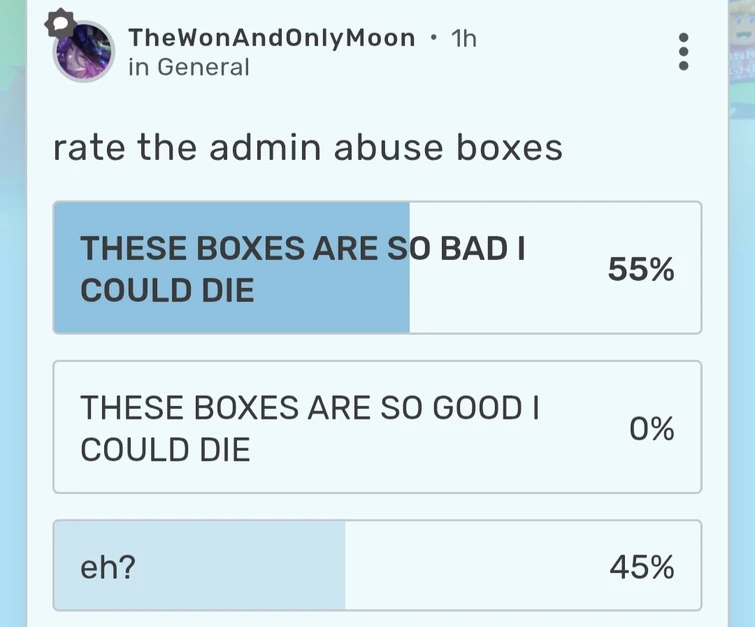 poll results: rate the admin abuse boxes | Fandom