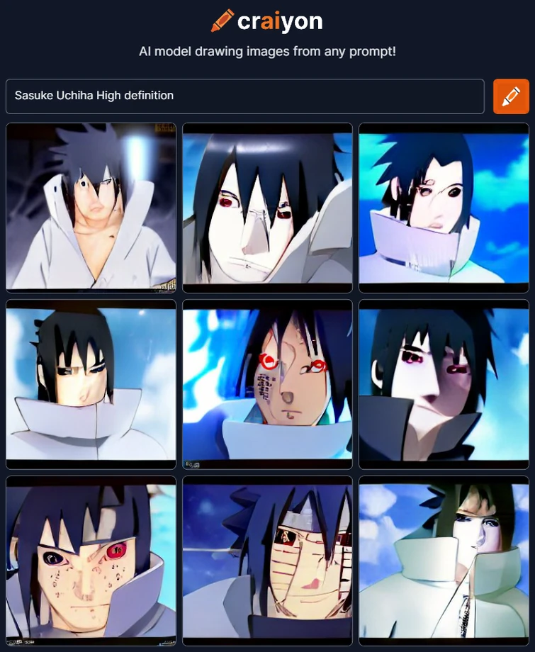 asked an Ai to draw sasuke... | Fandom