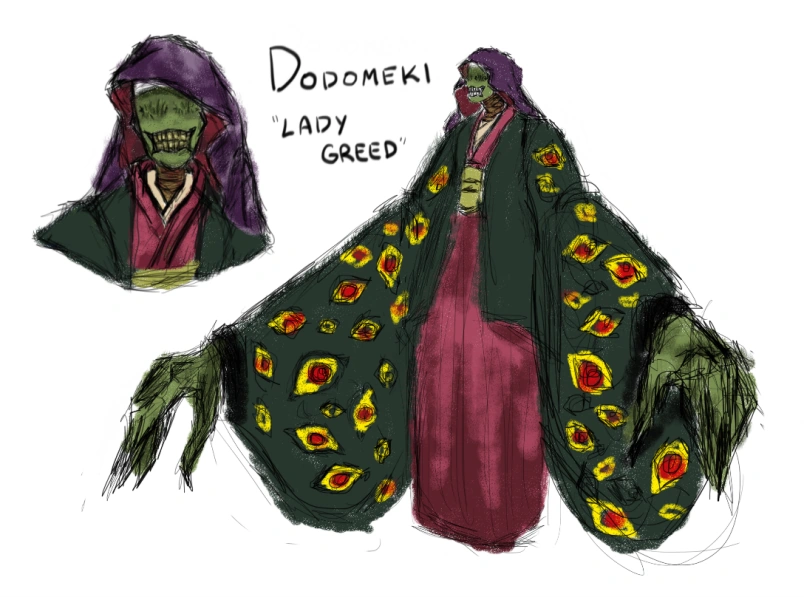 Dodomeki's concept art, drawn by her designer | Fandom