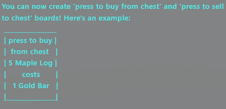 Press to buy/sell from chest boards | Fandom